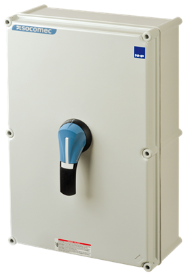 ISO ENCLOSED SWITCH 3P 250A GREY POLY BLUE HANDLE — Scott Electrical