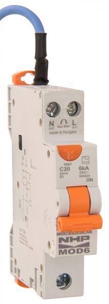 NHP RCBO MOD6 1PN 6kA 20A C CURVE 30mA TYPE A S/NEUT COMPACT 2S — Scott ...