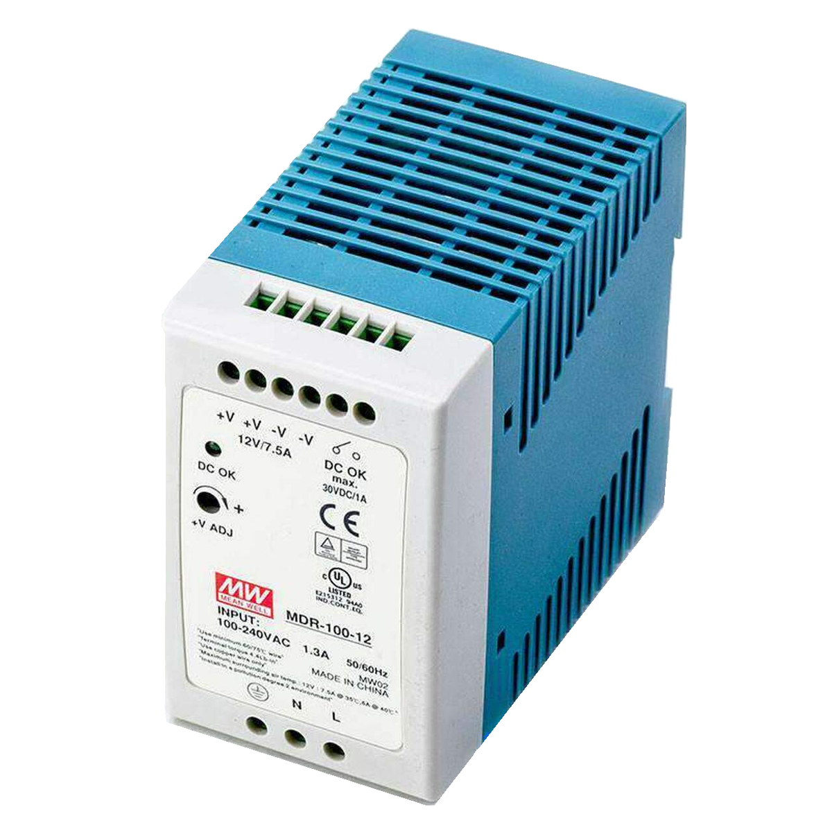 Meanwell DIN RAIL PWR SUPPLY 100W 7.5A 12VDC — Scott Electrical