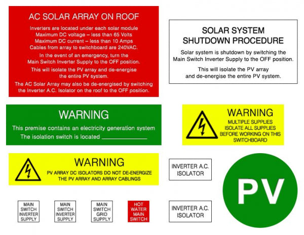 Enphase Microinverter System Label Main Switchboard — Scott Electrical