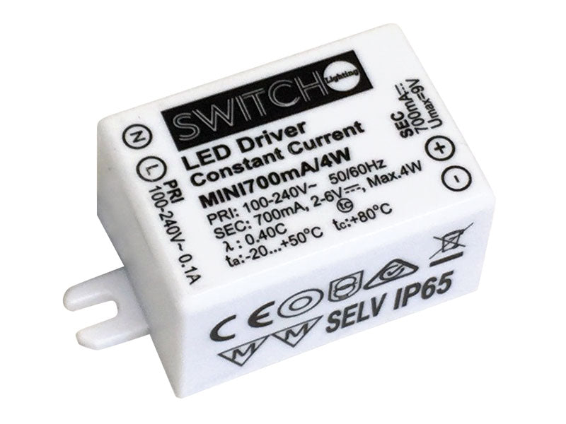 Switch Lighting LED Driver 4W 700mA 6VDC Mini IP65 — Scott Electrical