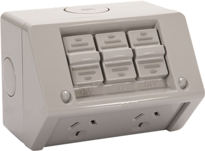 NHP SURFACE MOUNT GPO IP53 DOUBLE 10A 250V AC WITH EXTRA SWITCH — Scott ...