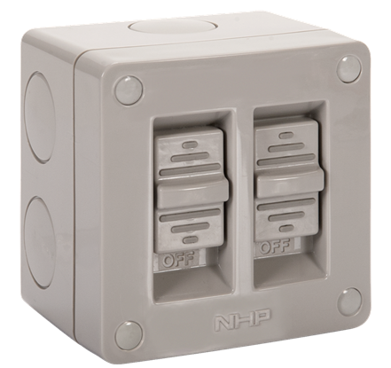 NHP SURFACE SWITCH IP66 2 GANG 1 POLE 2 WAY 16A M80 250V AC SML — Scott ...