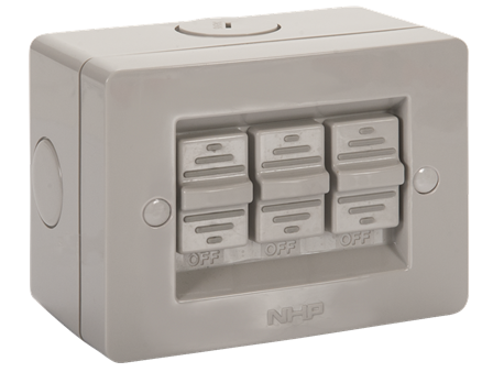NHP SURFACE SWITCH IP66 3 GANG 1 POLE 2 WAY 16A M80 250V AC LGE — Scott ...