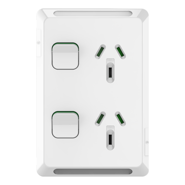 Iconic Grid Socket Sw Vert Twin 10A 250V PDL392G — Scott Electrical