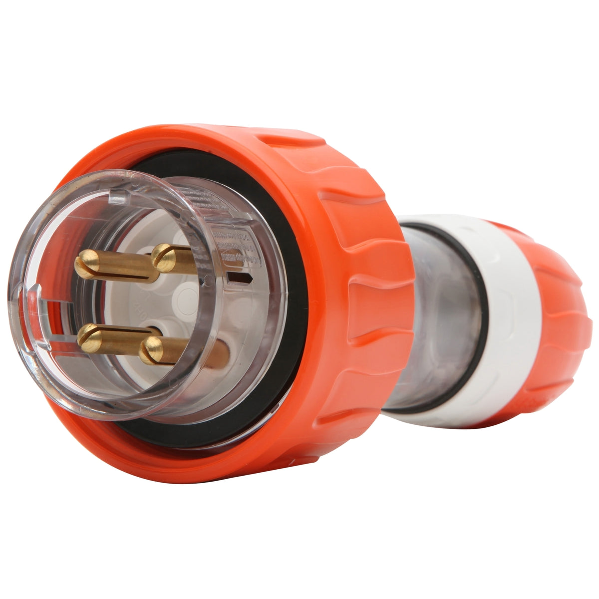 Pdl Plug - Straight, 16A, 500V, 4-Round Pin, Keyway, Clear/Orange ...