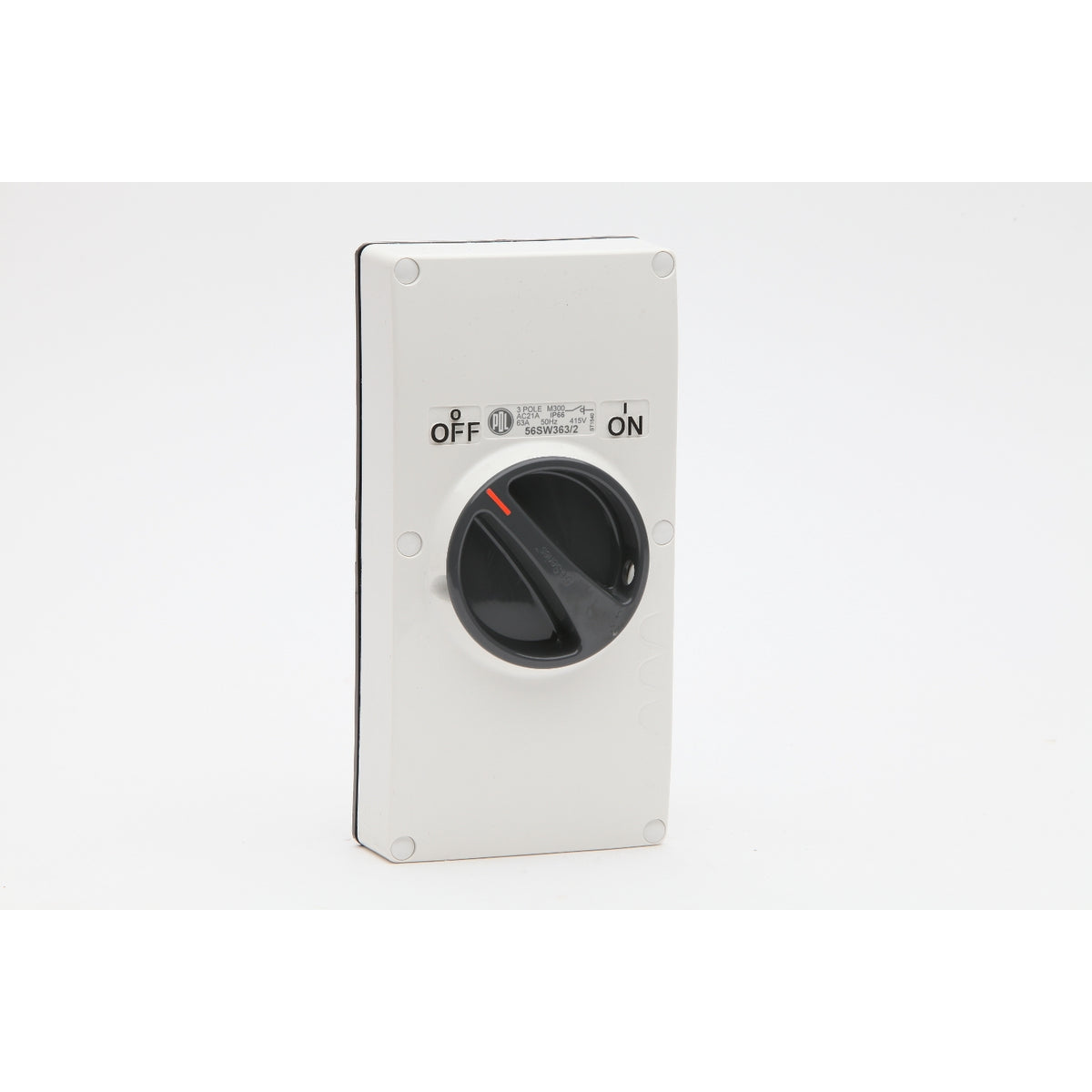 Pdl Switch, 63A, 415V, 3-Pole, 2-Gang, Resistant White — Scott Electrical