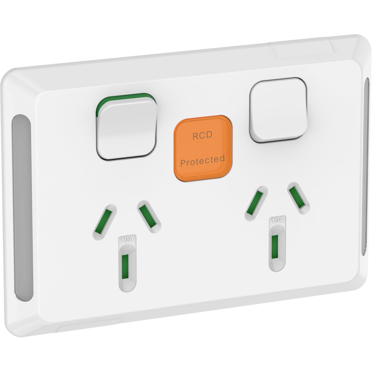Iconic Socket Switch Horz Twin RCD Protect 10A 250V XW — Scott Electrical