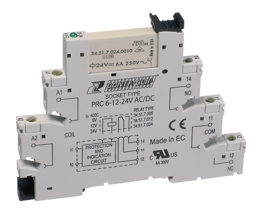 Conta-Clip Single Pole Relay & Base -240VAC/DC Coil - 6 Amp (15512.2 ...
