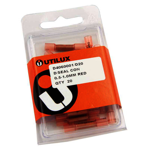 Utilux 20PKT D/SEAL CONNECTOR RED 1.0-0.5m — Scott Electrical