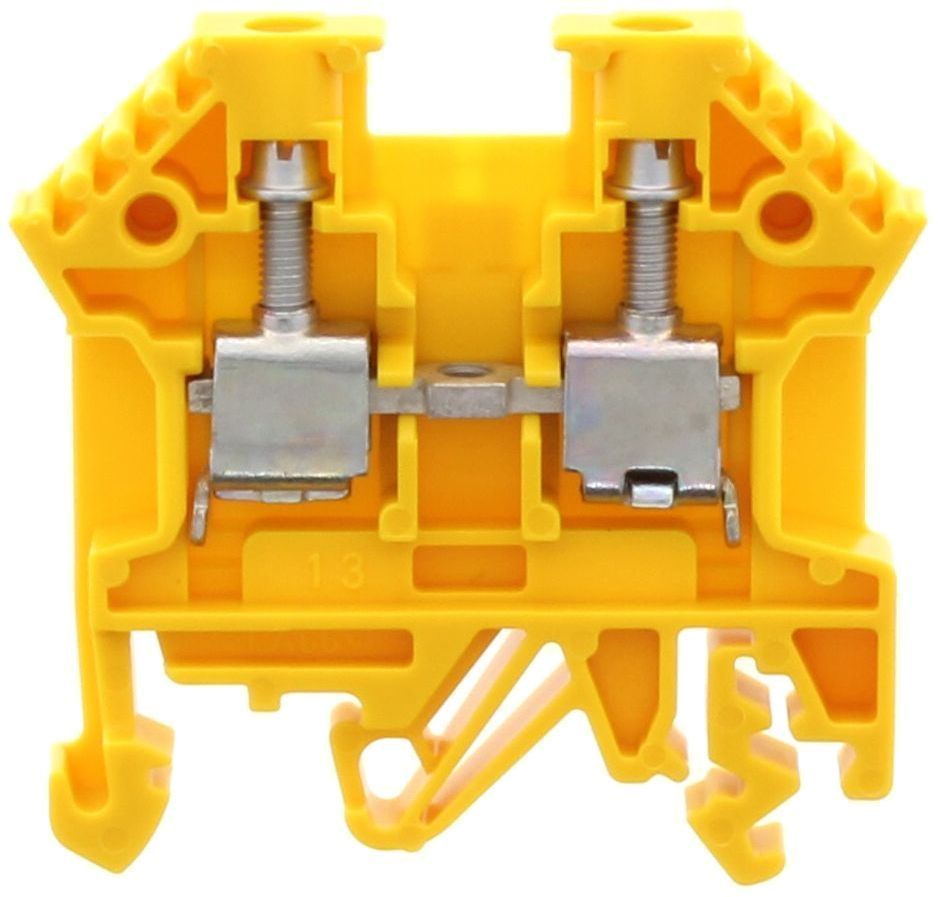 Conta-Clip Single Level 4mm Terminal Block (Yellow) — Scott Electrical