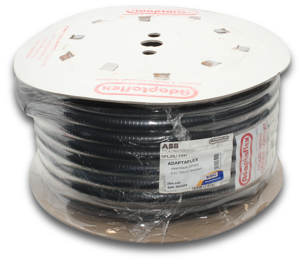 Elecsupp Adaptaflex Steel Conduit 16mm Black PVC Liquid Tight Oil Res ...