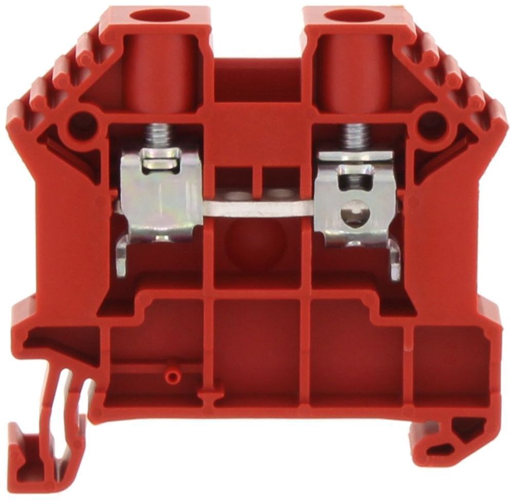 Conta-Clip Single Level 6mm Terminal Block - Red — Scott Electrical