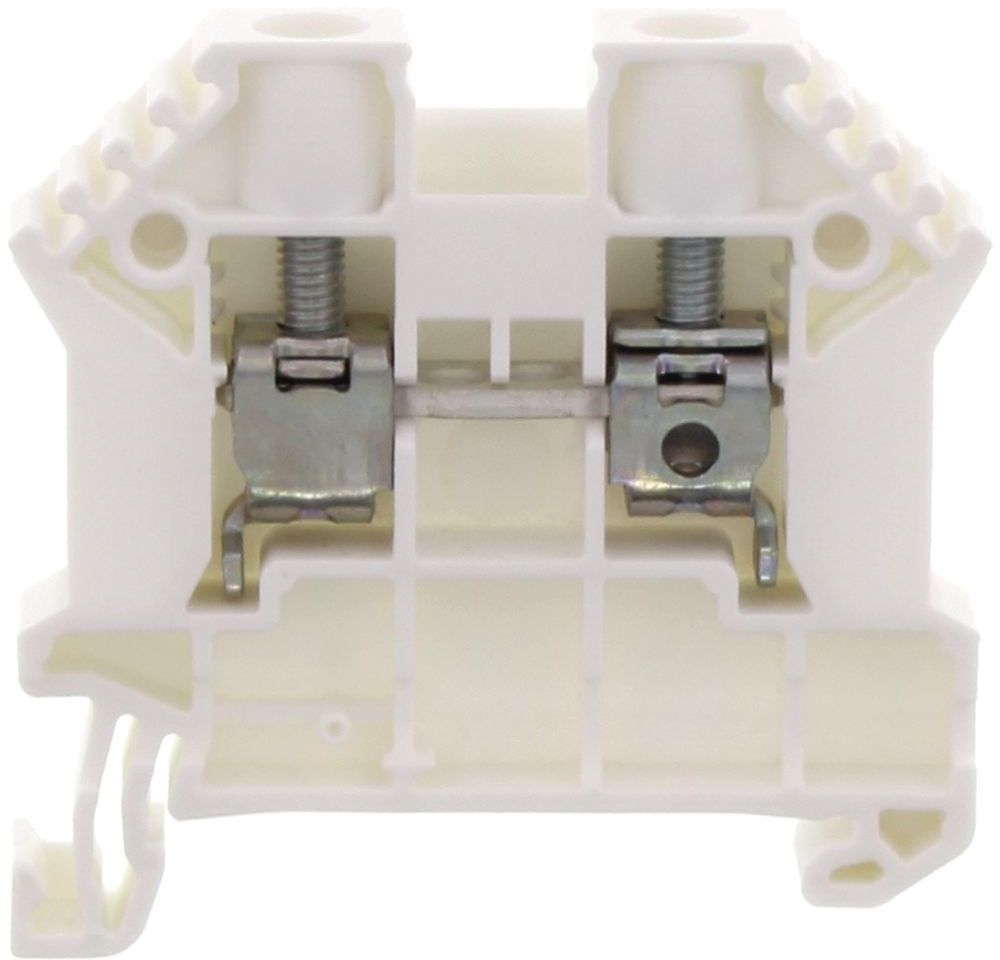 Conta-Clip Single Level 6mm Terminal Block - White — Scott Electrical