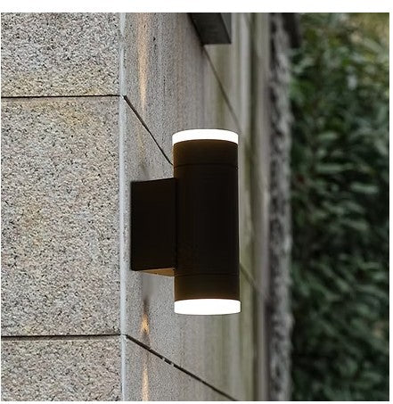 Zephyr Round Wall Up Down Light Grey Plastic LED — Scott Electrical