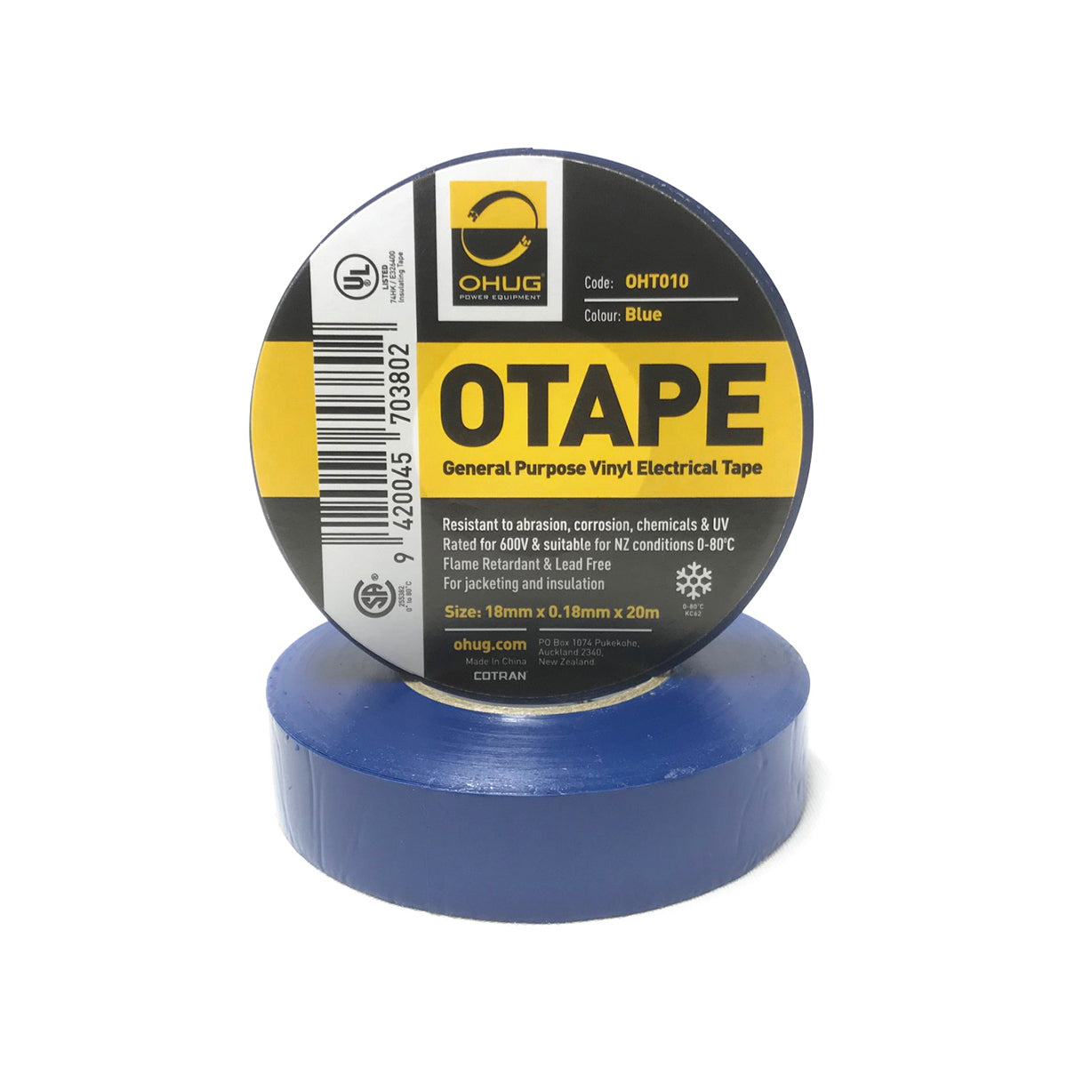 Ohug OHT010 OTAPE PVC Electrical Insulation Tape - Blue 18mm x .018mm ...