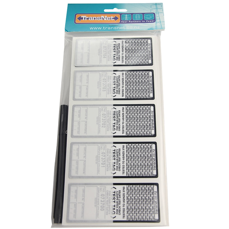 Transnet 100PKT TEST TAG BLACK — Scott Electrical