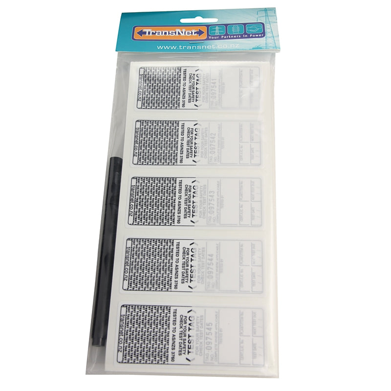 Transnet 100PKT TEST TAG WHITE — Scott Electrical