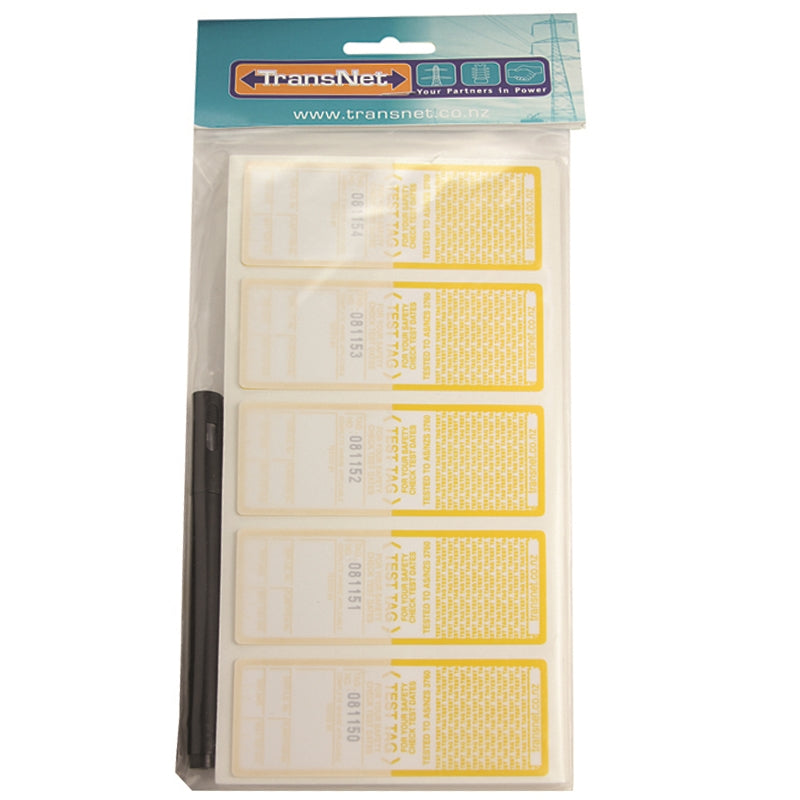 Transnet 100PKT TEST TAG YELLOW — Scott Electrical