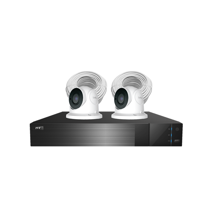 Arrowhead 4 Channel NVR kit (includes 1x TVT-4CHNVR-P. 2x TVT-D2.8POE ...