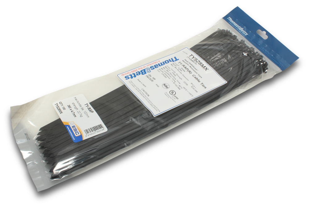 Elecsupp Ty-Rap Cable tie tab black 4.7x360mm — Scott Electrical