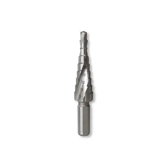 Tusk HSS Step Drill Bits 4-12mm 9 Steps Spiral Flute Staight Shank ...