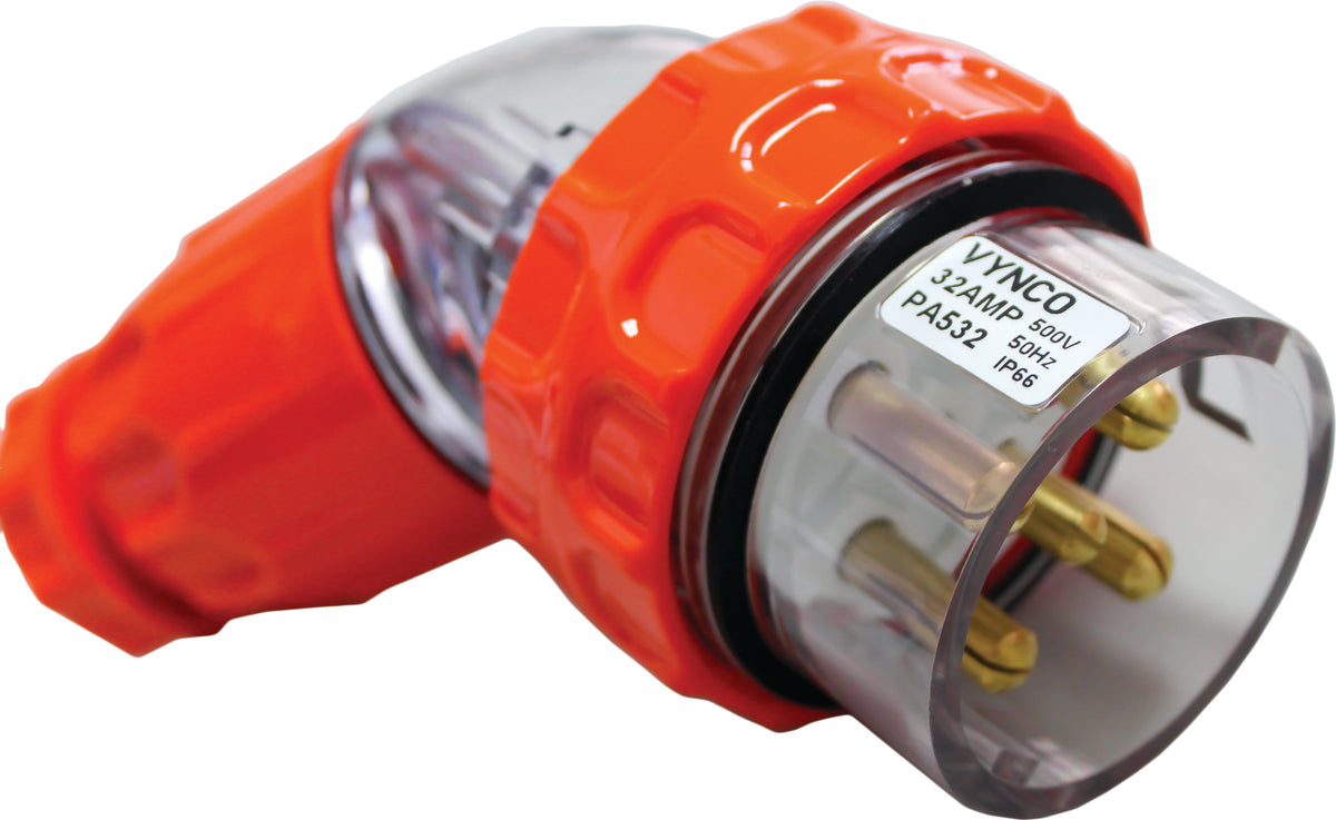 Vynco T-WREX 32A 5P 500V ANGLED PLUG PIN IP66 — Scott Electrical