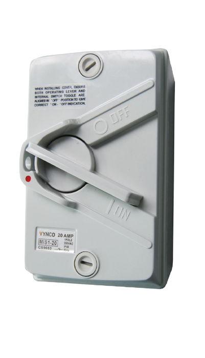 Vynco Logix WEATHERPROOF ISOLATOR COMPACT 2 POLE 20A — Scott Electrical