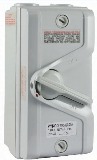 Vynco Logix Weatherproof isolator 1P 20A — Scott Electrical