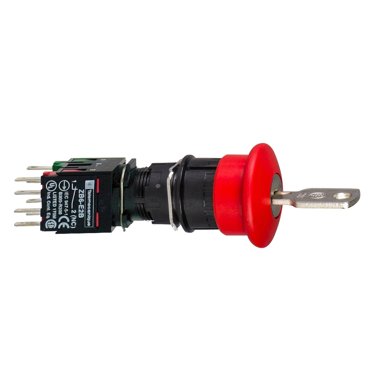 Schneider Complete emergency stop push button, Harmony XB6, red 30mm p ...