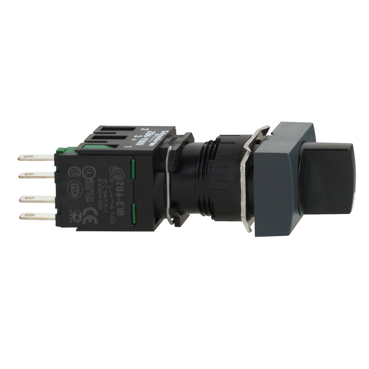 Schneider Complete selector switch, Harmony XB6, black rectangular 16m — Scott Electrical