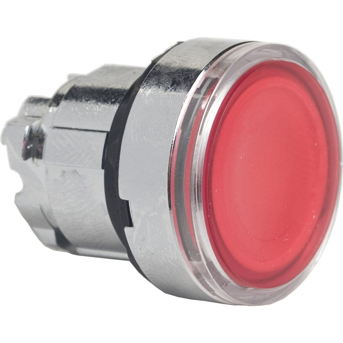Schneider Harmony XB4, Illuminated push button head, metal, flush, red ...