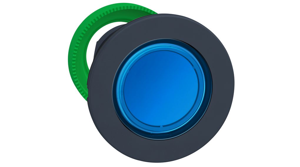 Schneider Blue Built in flush, Illuminated pushbutton heads (?30mm mou ...
