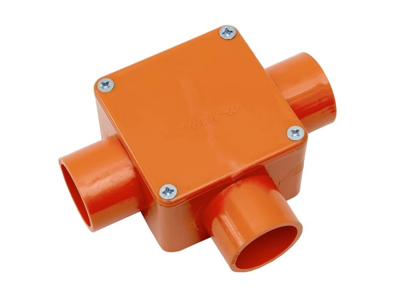 Marley Junct/box 40mm 3 way orange 53.40O — Scott Electrical