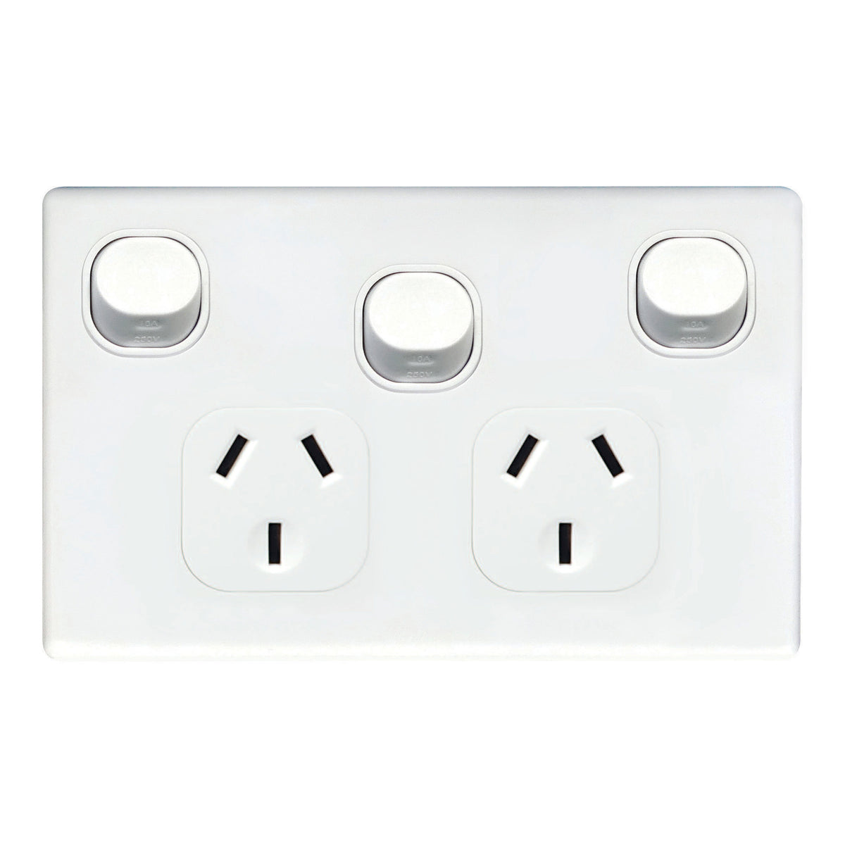 Tradesave Slim 10A Double Power Point With Extra 16A Switch — Scott ...
