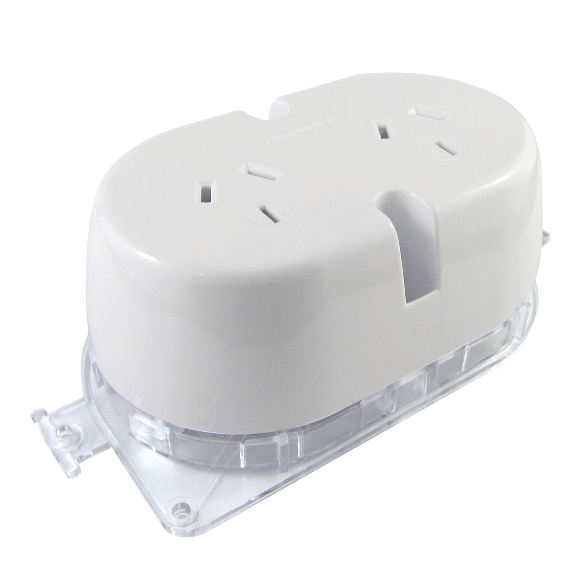 Tradesave Double Plug Base Socket Bright white Heat Treated Plastic ...